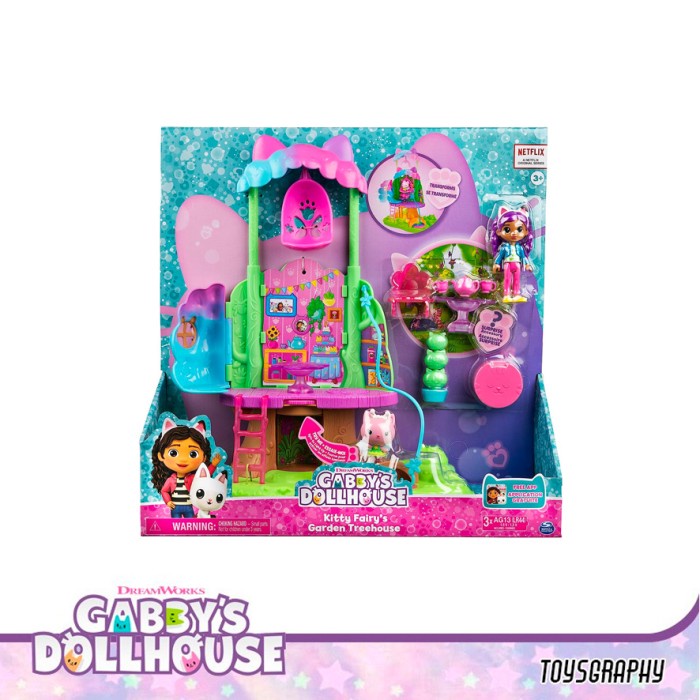 Jual Gabby Dollhouse Kitty Fairy Garden Treehouse Rumah Gabby's ...