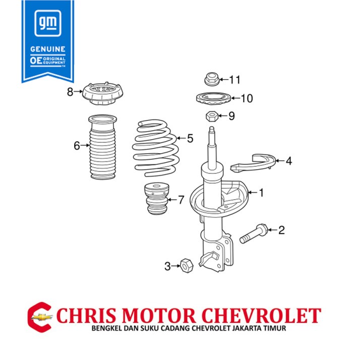 Jual MUR BAUT SHOCK DEPAN CHEVROLET BODY BAWAH SPIN AVEO SONIC ORIGINAL ...