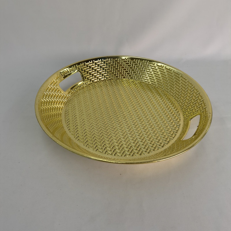 Jual Nampan Bulat Plastik Gold 12 INCH Tray Round Baki Dekorasi Buah ...