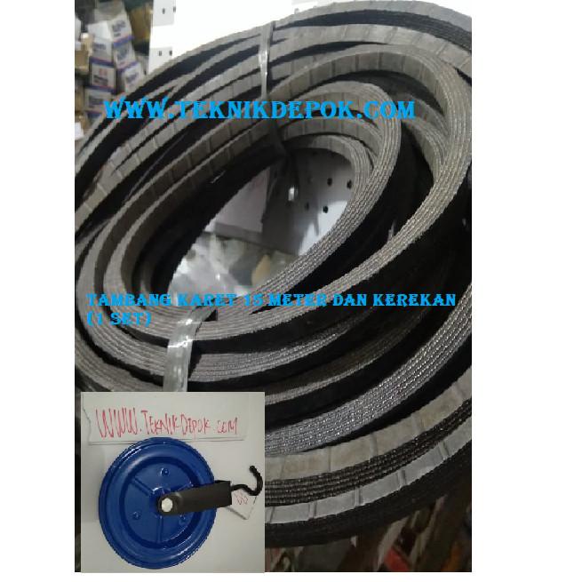 Jual Tali Tampar Karet Hitam Elastis Katrol Sumur 15 Mm 15 Meter Set ...