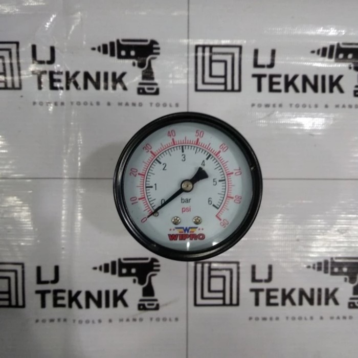 Jual WIPRO MANOMETER DRAT TENGAH 1/4" 6 BAR PRESSURE GAUGE B2 POMPA JET ...