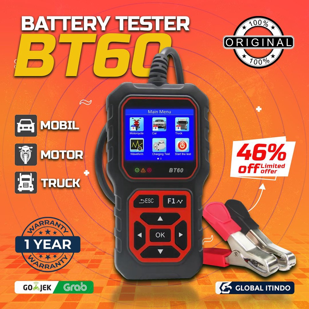 Jual Alat Tes Aki Baterai Mutifungsi BT60 12V Battery Accu Tester ...