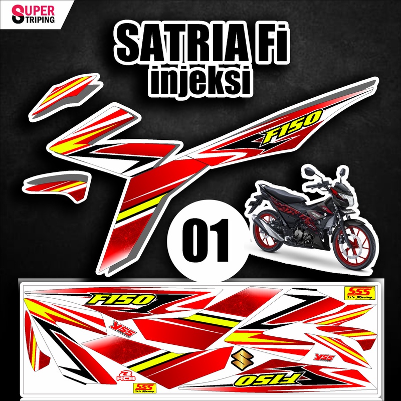 Jual STICKER SATRIA FI Varian 01 - Desain Striping List Lis Stiker ...