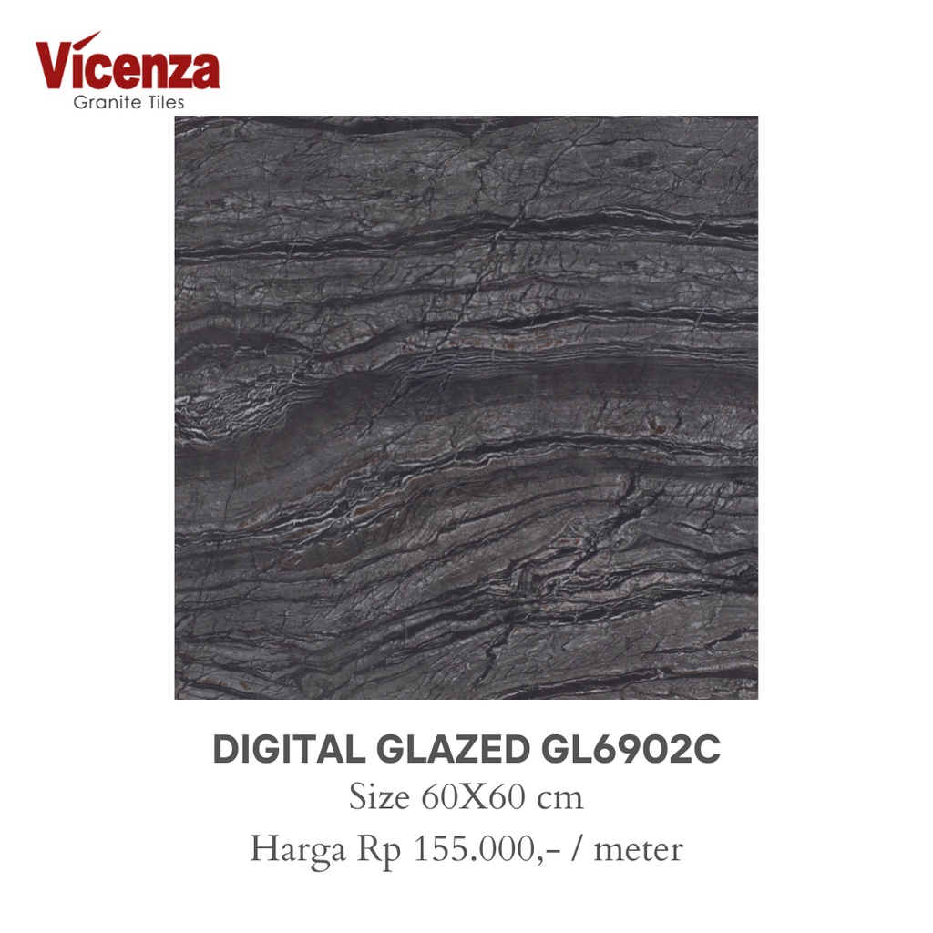 Jual Granit/ Granite Tile Lantai/ Dinding 60x60cm Kilap/ Glazed Abu Tua ...