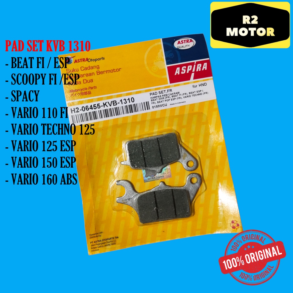 Jual KAMPAS REM CAKRAM PAD SET DEPAN KVB 1310 BEAT POP VARIO TECHNO 125 ...