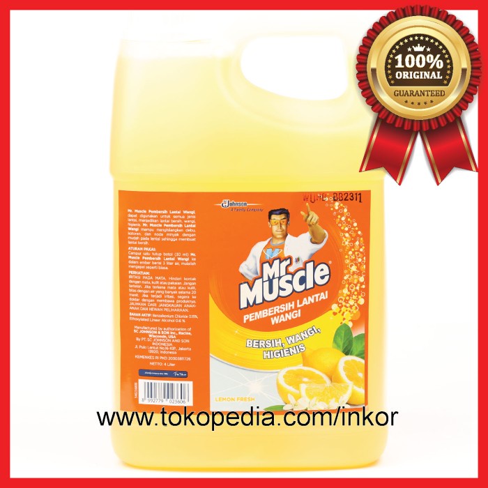 Jual MR MUSCLE AXI TRIGUNA PEMBERSIH LANTAI WANGI LEMON FRESH JERIGEN 4L | Shopee Indonesia