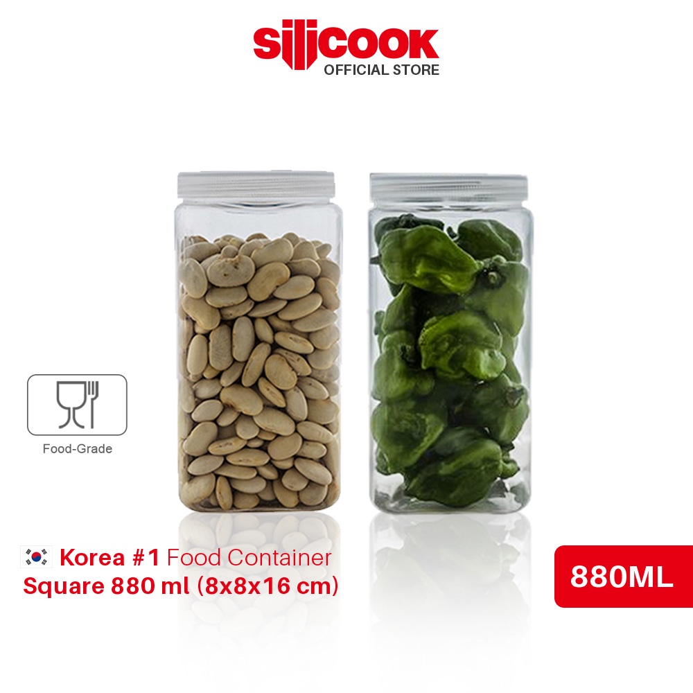 Jual Silicook Square 880 ml (8x8x16.5 cm) - Food Container | Shopee ...