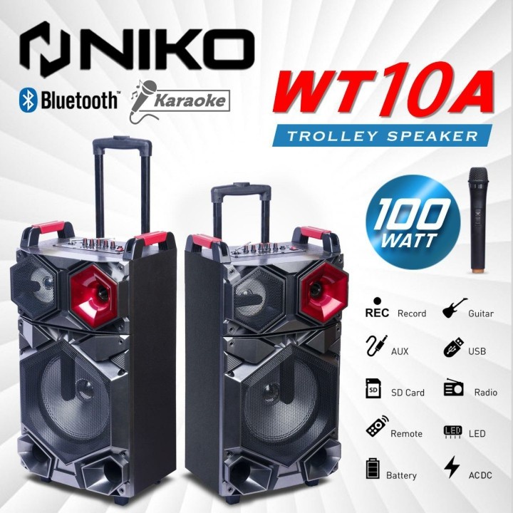 Jual SPEAKER NIKO TROLLEY WT10A BLUETOOTH USB KARAOKE | Shopee Indonesia