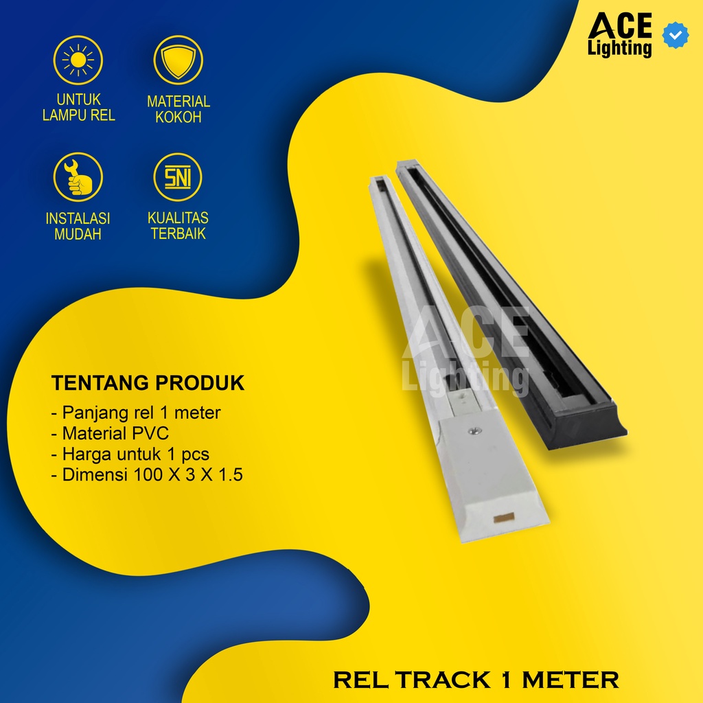 Jual Rel lampu sorot spotlight rell track 1 meter treklight | Shopee ...