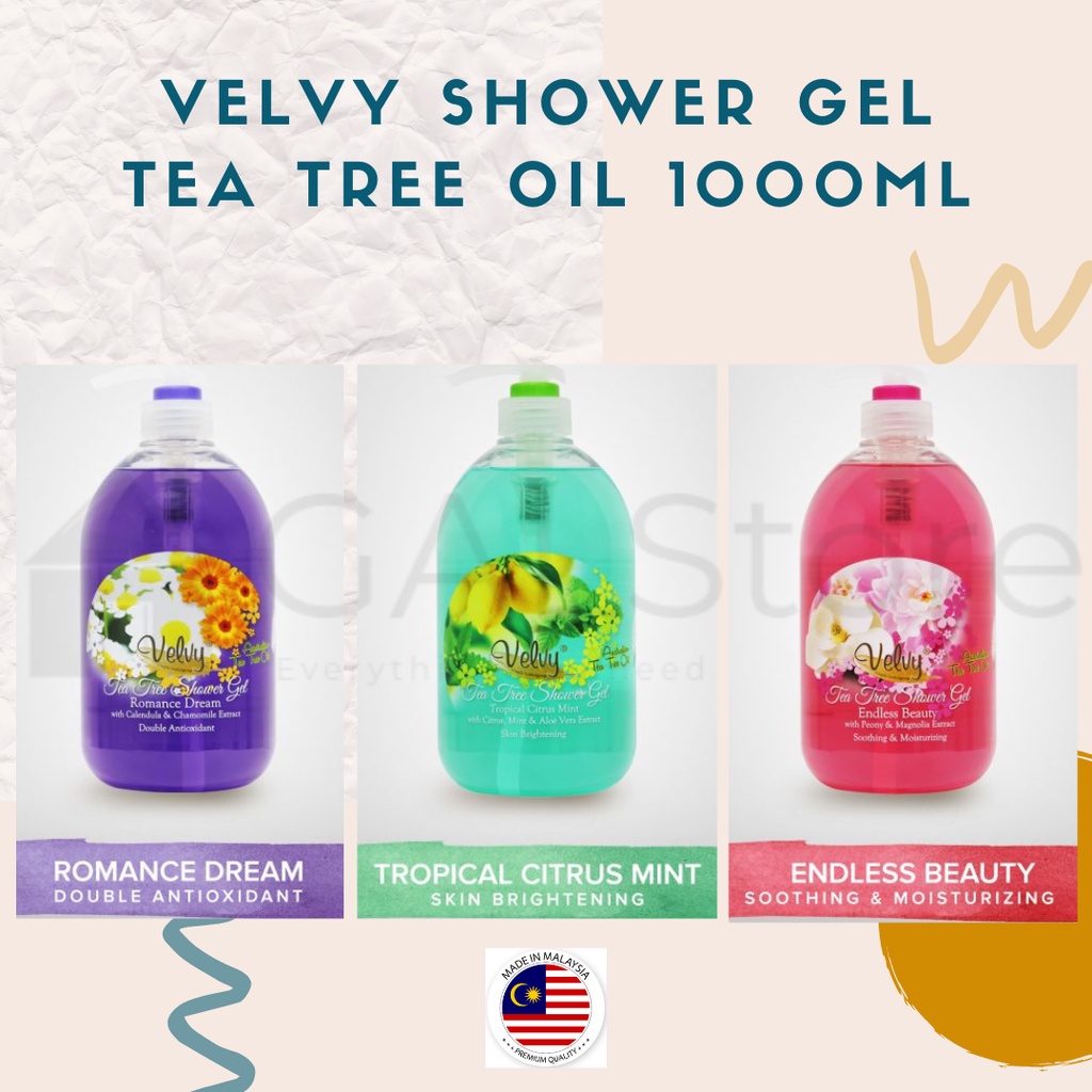 Jual Velvy Tea Tree Shower Gel 1000ml | Shopee Indonesia