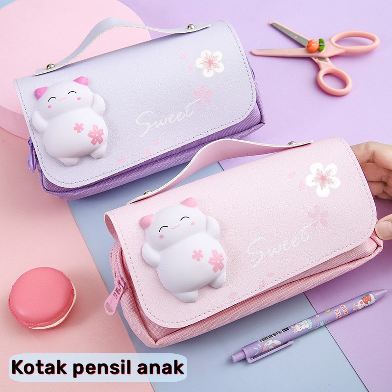 Jual Tempat pensil squishy cute Tas pensil multifungsi dekompresi Kotak ...