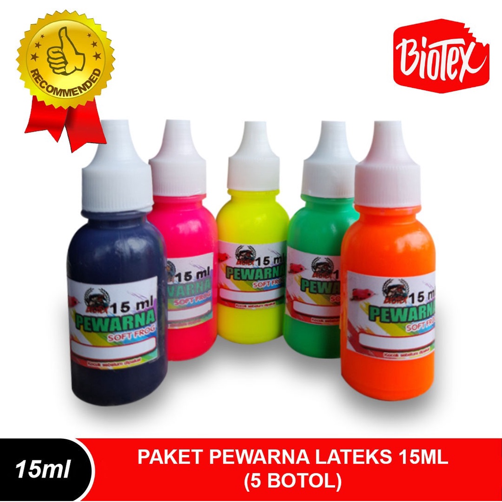 Jual Biotex Paket Pewarna Lateks Untuk Soft Frog 15 ml 5 Botol | Shopee ...