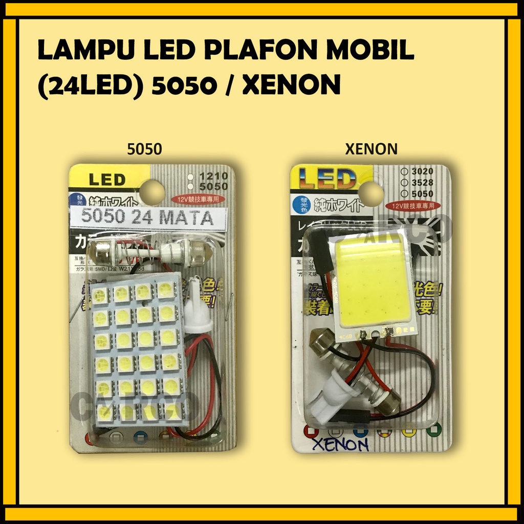 Jual Lampu LED Plafon Kabin Mobil (24 LED) 5050 dan XENON Super Bright ...