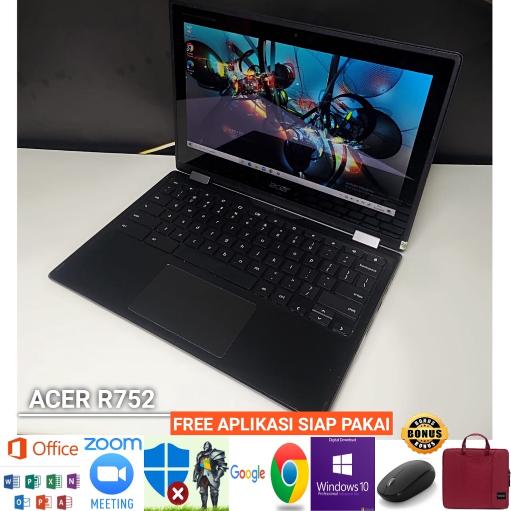 Jual Laptop Acer R752TN intel N4120 Touchcreen flip 360° dual camera ...