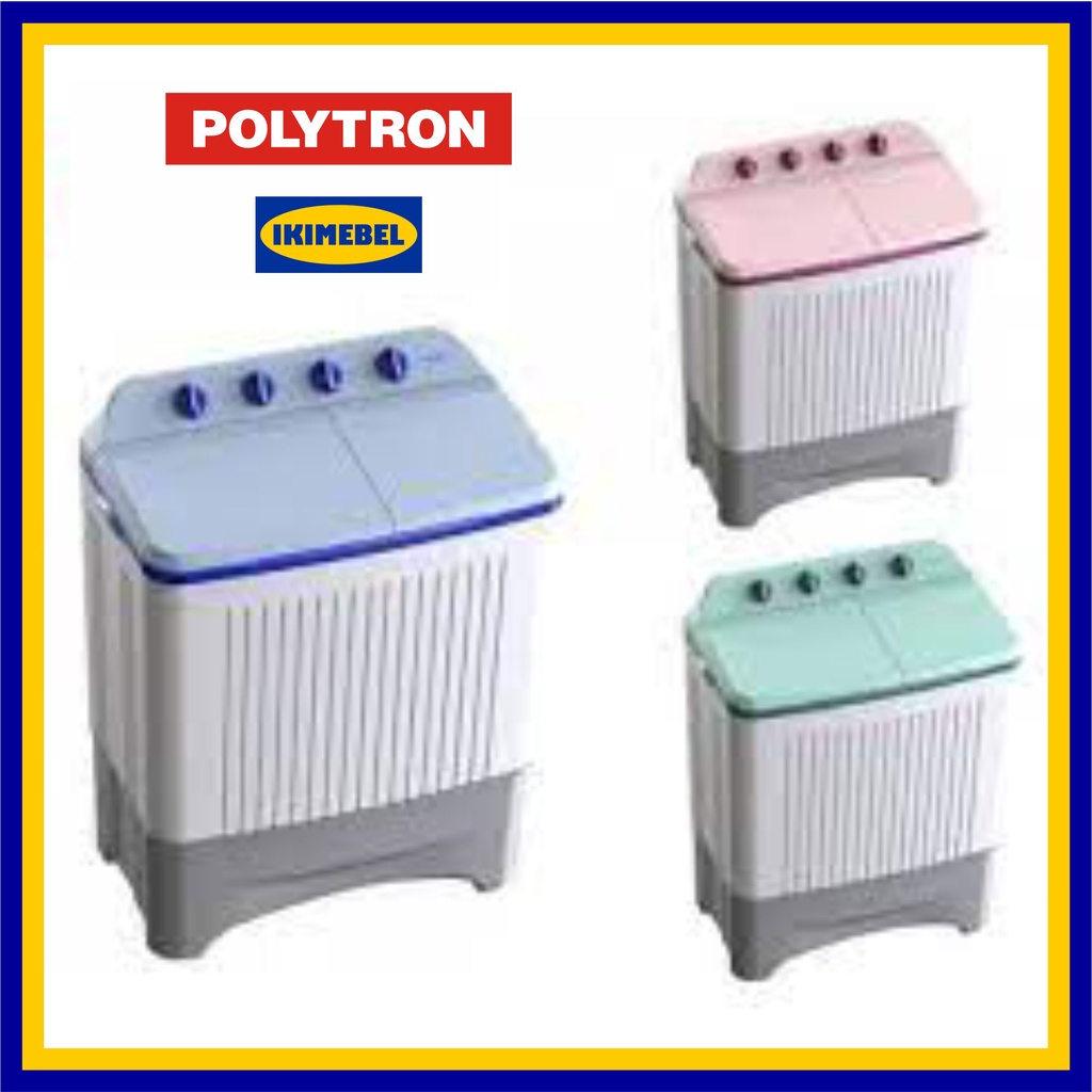 Jual Mesin Cuci 2 Tabung Polytron Cuci dan Kering Low Watt Murah 7 KG ...