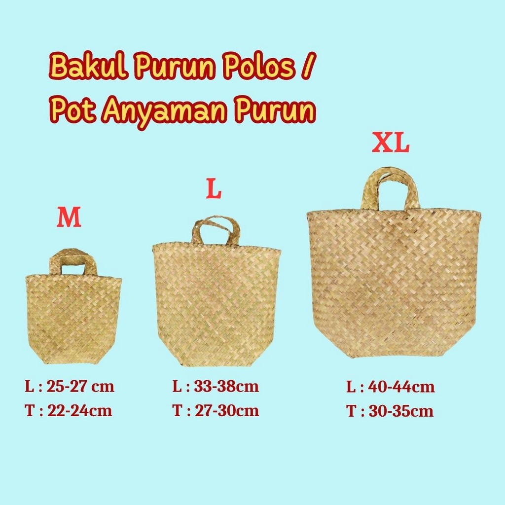 Jual Bakul Purun Polos / Pot Anyaman Purun / Keranjang Anyam | Shopee ...