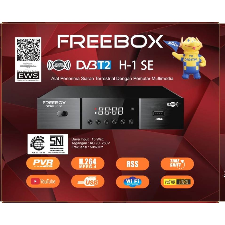 Jual Set Top Box FREEBOX DVB-T2 H-1 SE ( Terrestrial Receiver HD ) | Shopee Indonesia