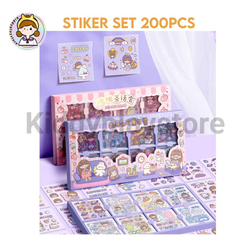 Jual Stiker korea DIY Journal stiker kartun set gambar 200 PCS / Stiker ...