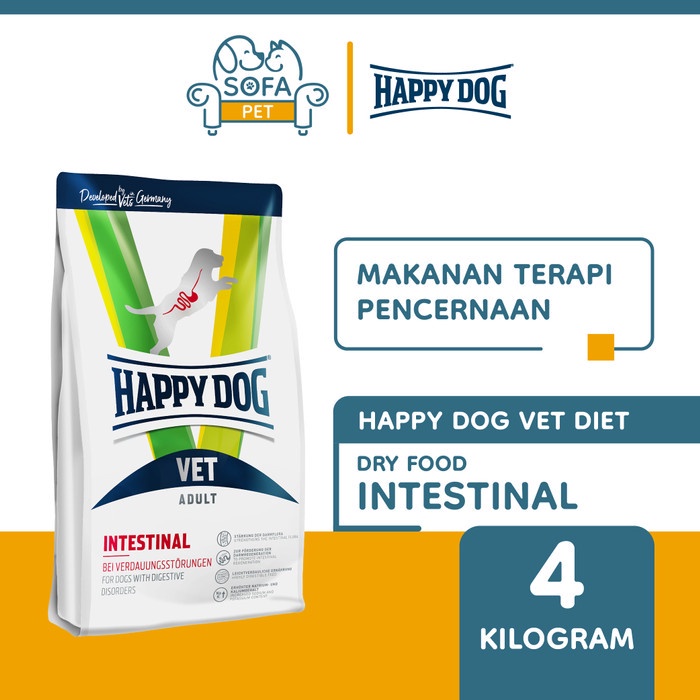Jual Makanan Anjing Khusus Pencernaan Happy Dog VET Intestinal 4kg ...