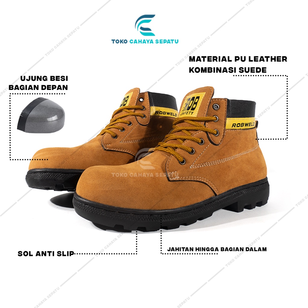 Jual Sepatu Safety Proyek Kerja Lapangan Ujung Besi Anti Licin, Safety ...
