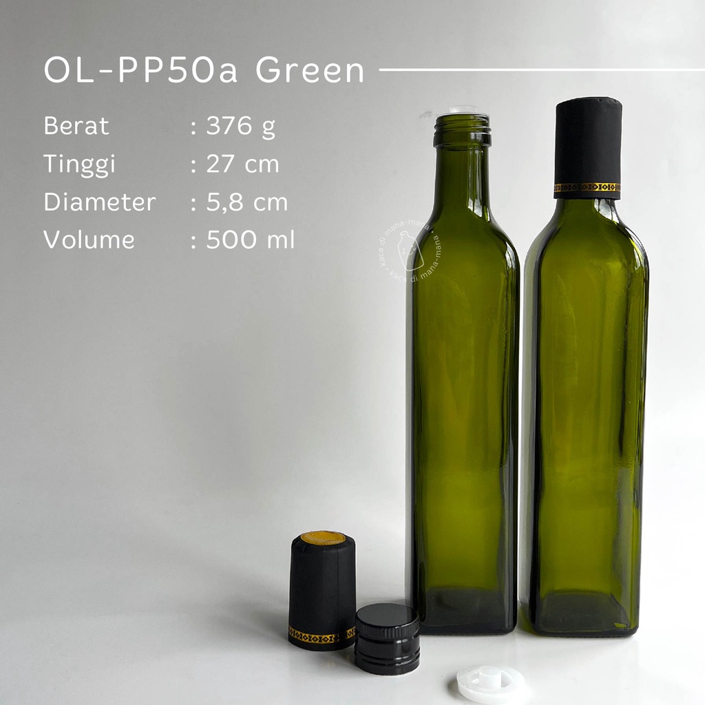 Jual Botol kaca olive oil - Botol minyak - pourer ROPP cap - clear ...