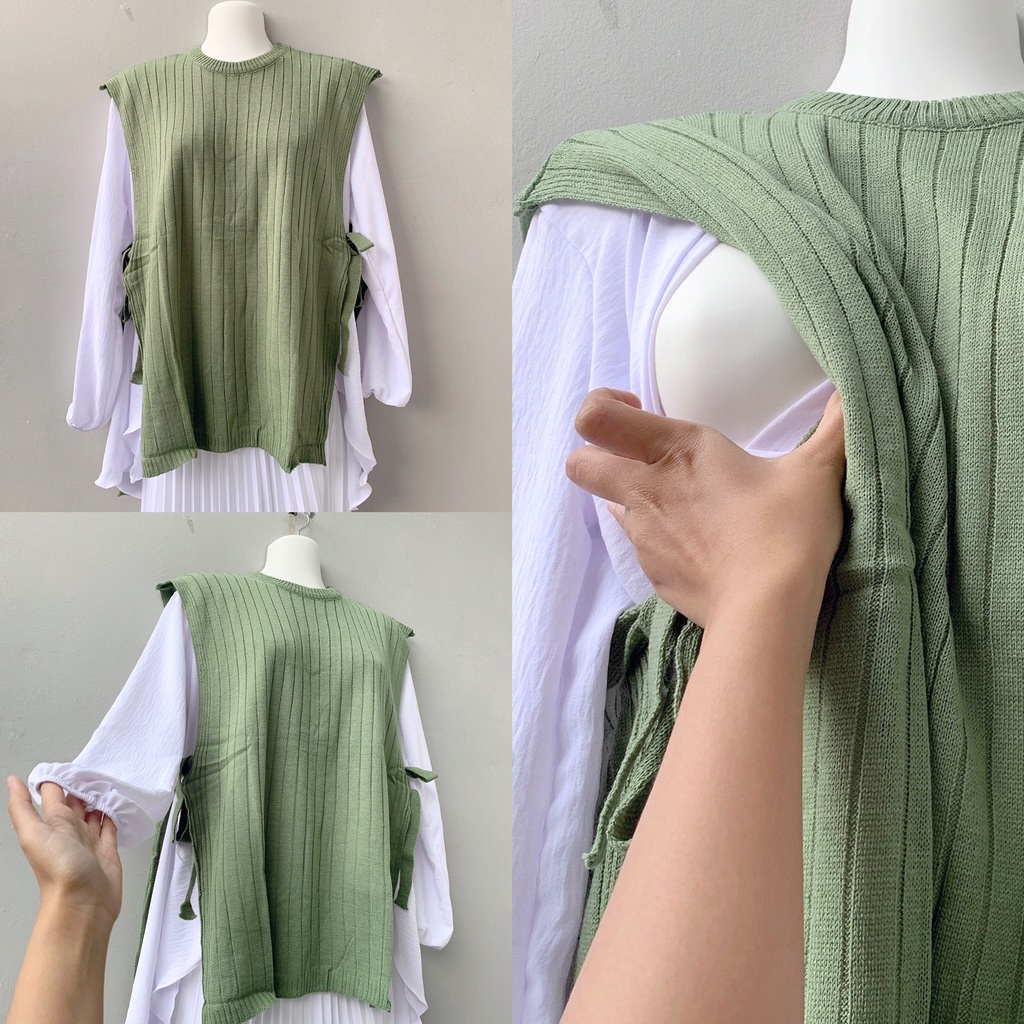 Jual MARY - Nursingwear Vest Rajut Blouse Tunik Knit Menyusui Atasan ...