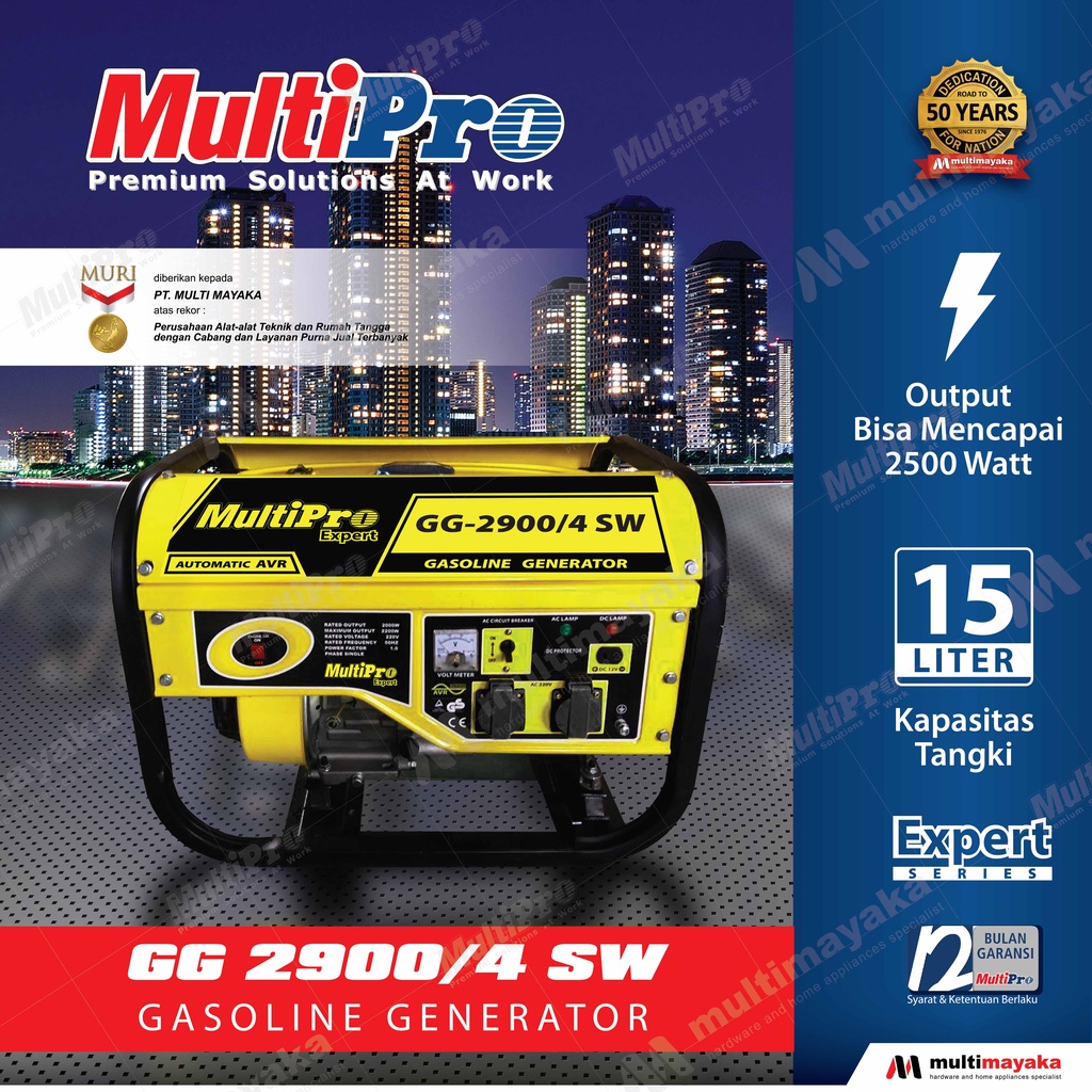 Jual MULTIPRO - GENSET BENSIN / GASOLINE GENERATOR - GG-2900/4SW - GARANSI RESMI 1 THN | Shopee ...