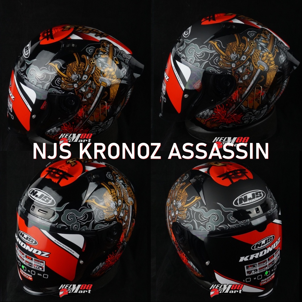 Jual NJS KRONOZ Assassin V2 - Helm NJS Half Face Original | Shopee ...