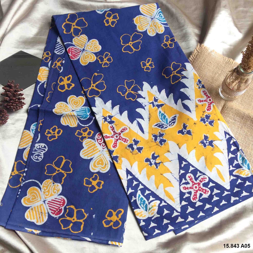 Jual Batik Tulis Asli Madura -Daun semanggi -Motif Surabaya -Warna Biru ...