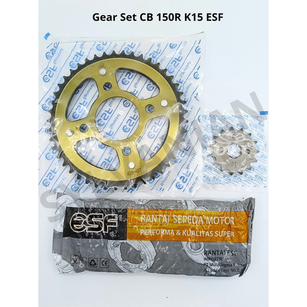 Jual GEAR SET / GIR PAKET HONDA CB150R NEW K15 RANTAI 428H ESF | Shopee ...