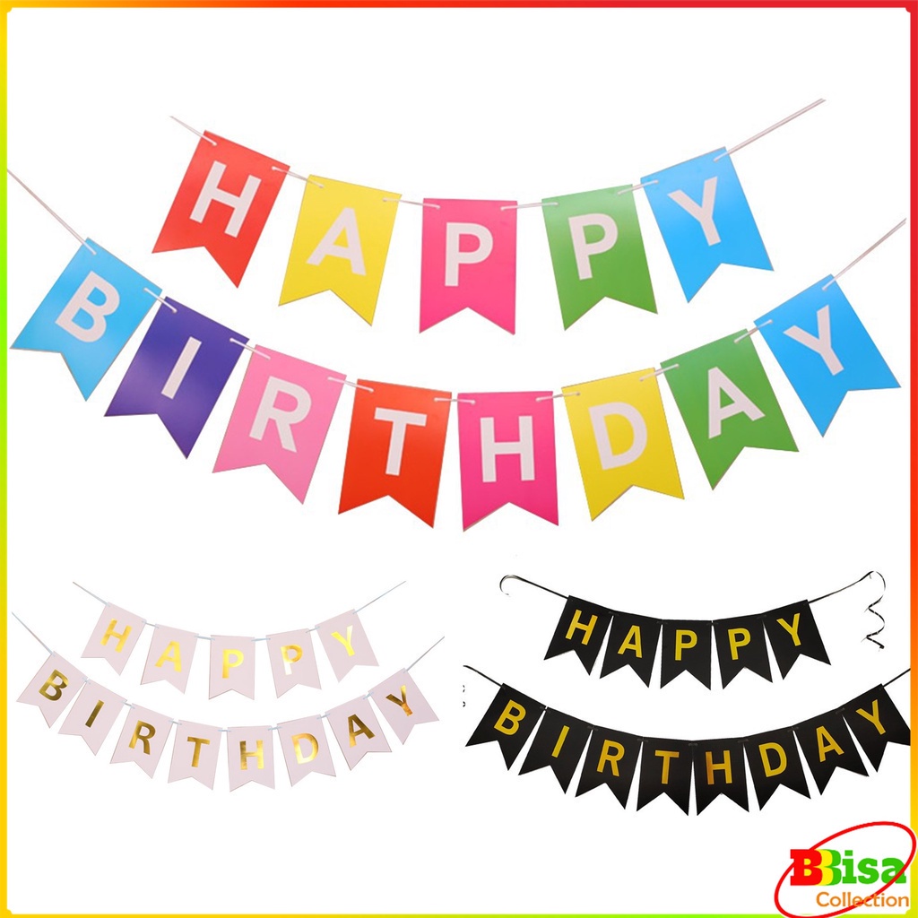 Jual MM - Happy Birthday Warna Warni Bendera Bunting Ultah Segilima ...