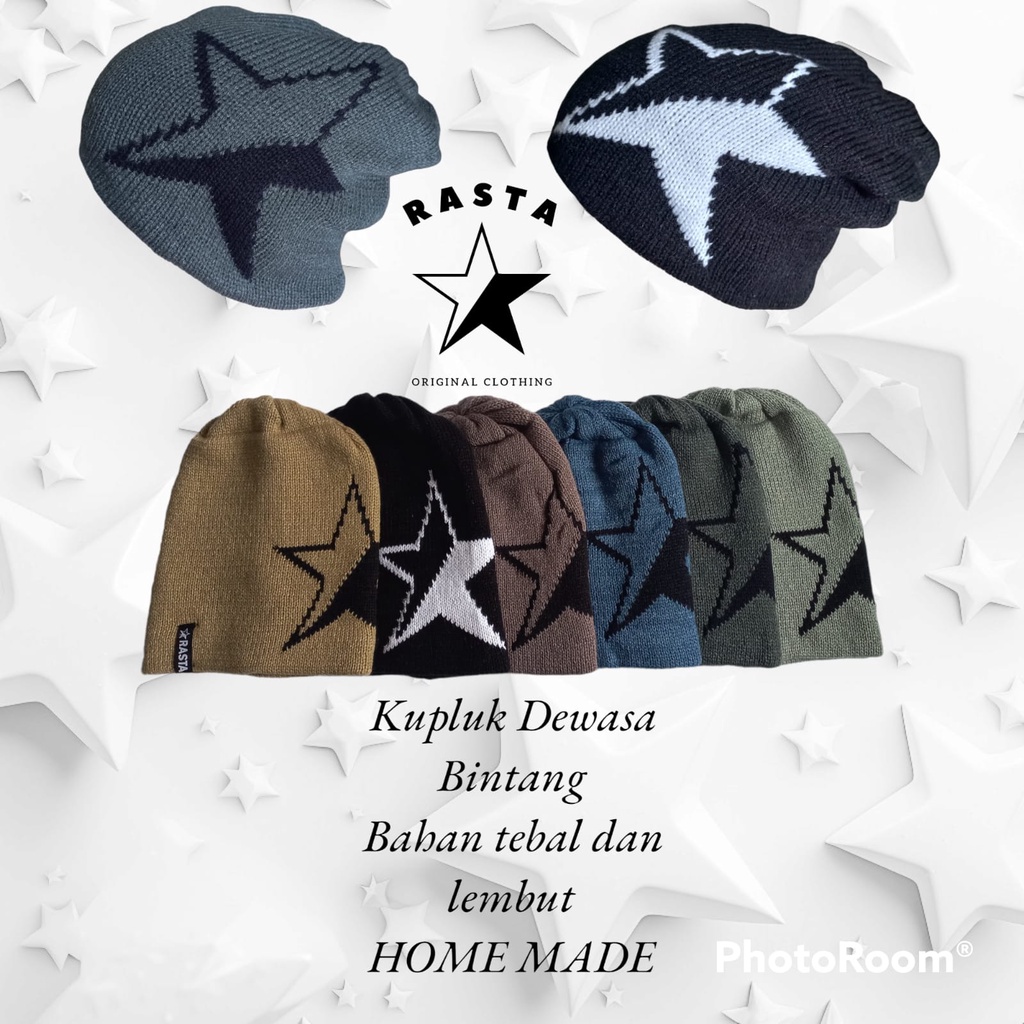 Jual Kupluk Beanie Hat Rajut DEWASA BINTANG | Shopee Indonesia
