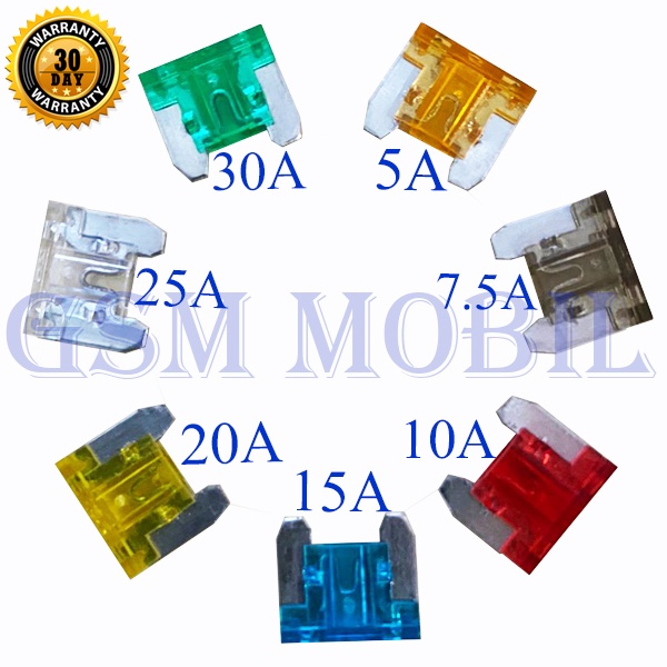 Jual Sekring Fuse DX Micro Sikring Mikro 5A 7.5A 10A 15A 20A 25A 30A ...