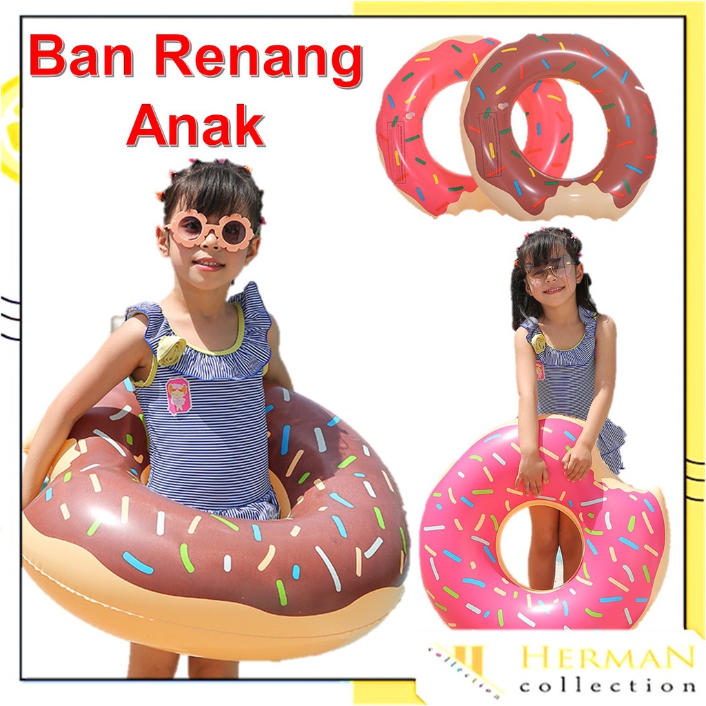 Jual HC Pelampung Ban Renang Anak Karakter Donut Gigit 70cm Quacker ...