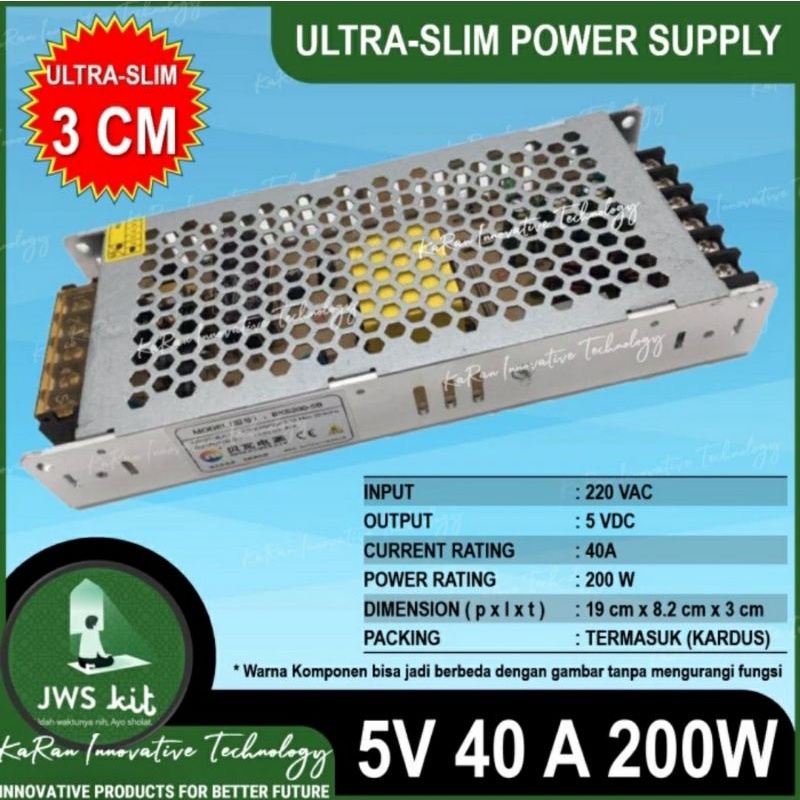 Jual Ultra Slim Tipis Power Supply Unit PSU Switching Adaptor AC DC 5V 40A 200W | Shopee Indonesia