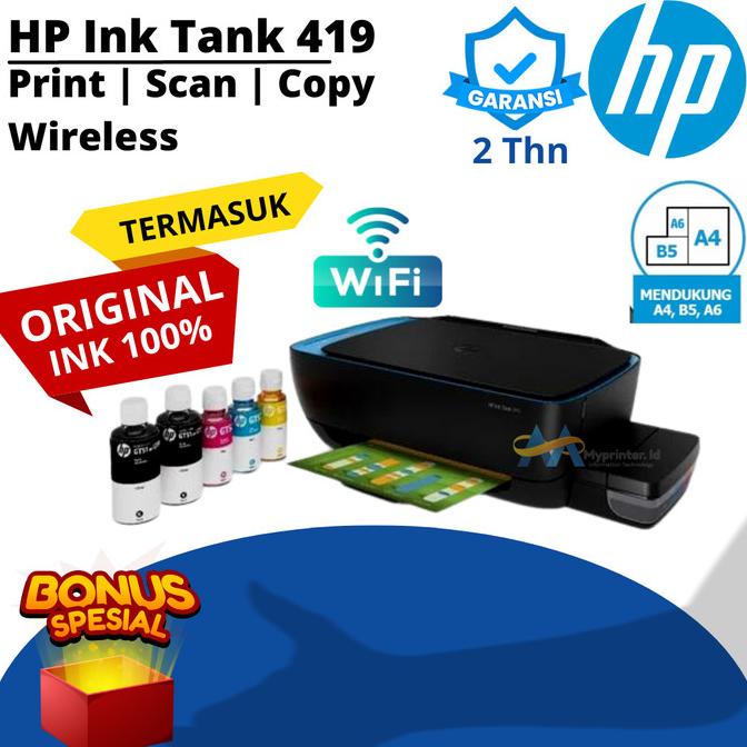 Jual HP 419 Ink Tank Wireless All In One Printer (Print, Scan, Copy ...