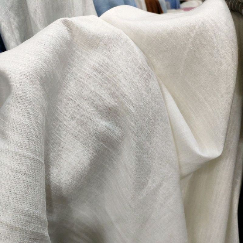 Jual bahan kain cotton linen slup putih bw ( harga per meter ) | Shopee ...