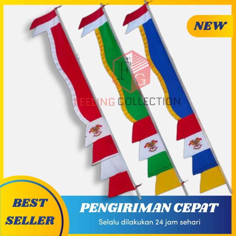 Jual Umbul-Umbul Kuda Laut Merah Putih Bendera HUT Kemerdekaan Upacara Indonesia RI Rumah Kantor ...