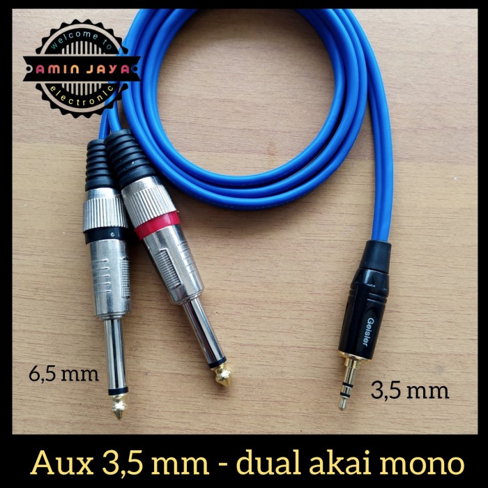 Jual Best Seller Kabel aux 3,5 to dual akai mono / kabel jack mini stereo to dual akai - 5 Meter ...