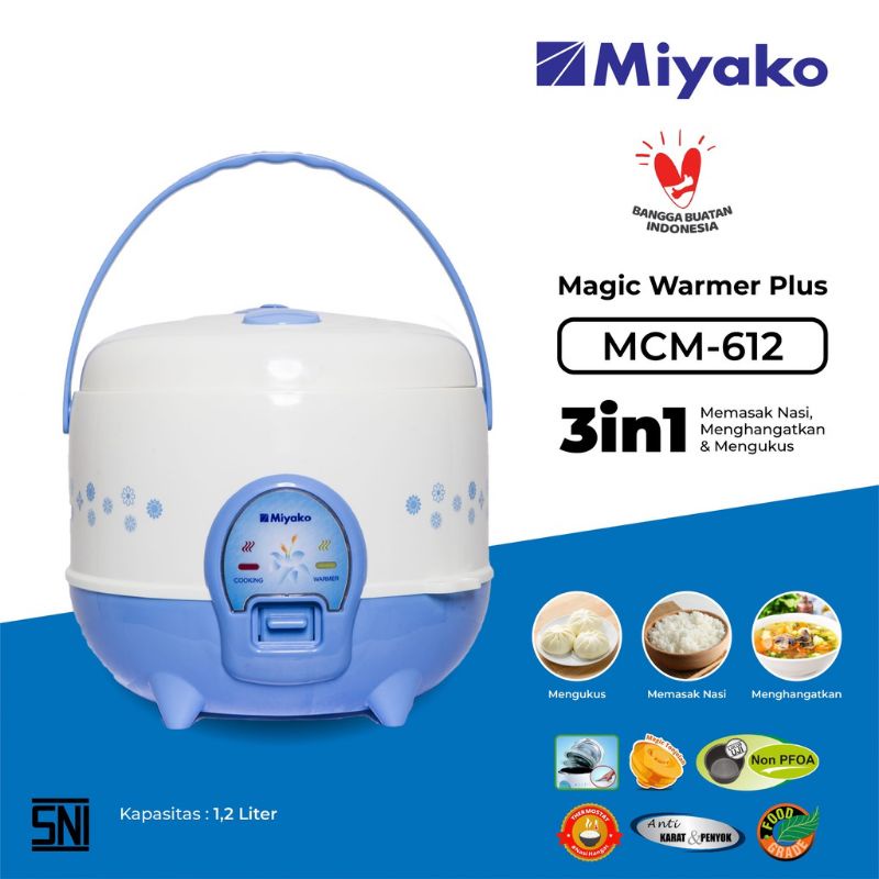 Jual Miyako Magic Com mini 1,2 Liter MCM-612 Rice Cooker Mejikom Kecil ...