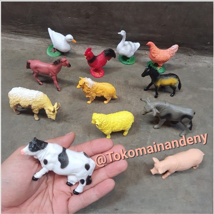 Jual Miniatur Mainan Miniatur Hewan Ternak Ukuran Besar Isi 12 Pcs ...