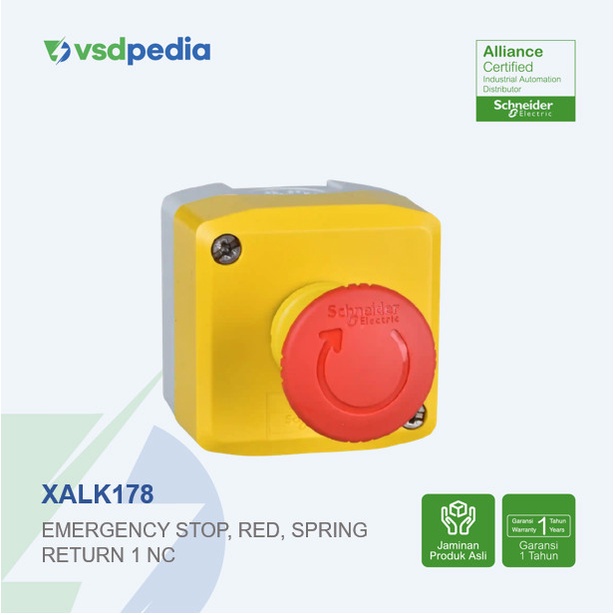 Jual Komp Schneider Control Station Emergency Stop Function Xalk178 ...