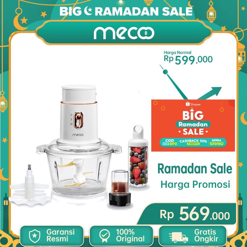 Jual Mecoo Most Aesthetic 5 in 1 Antibacterial Odorless Chopper 250 Low ...