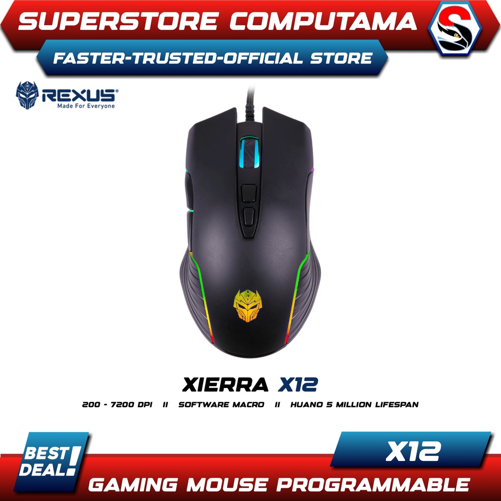 Jual Rexus Xierra X12 - RGB Gaming Mouse | Shopee Indonesia