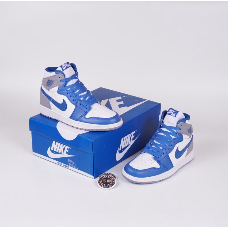 Jual Sepatu Nike Air Jordan 1 Retro High Og True Blue | Shopee Indonesia