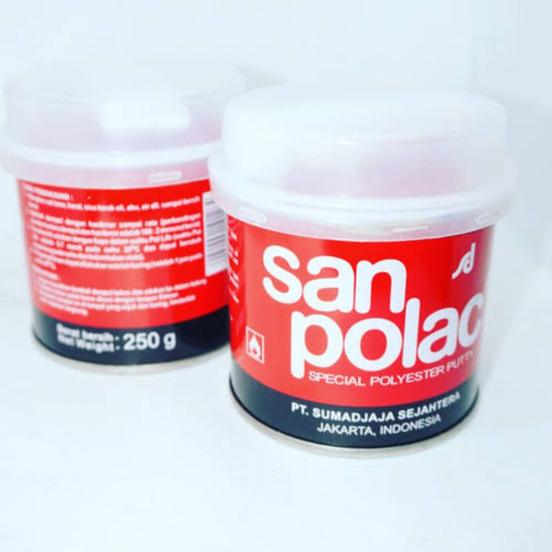 Jual SANPOLAC POLYESTER PUTTY DEMPUL BESI , KAYU , DAN PLASTIK 250g ...
