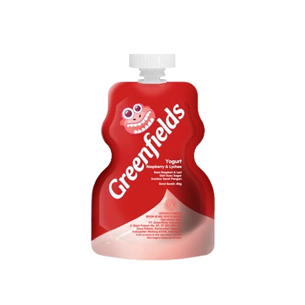 Jual GREENFIELDS KIDS YOGURT POUCH RASPBERRY LYCHEE 80 GR | Shopee ...