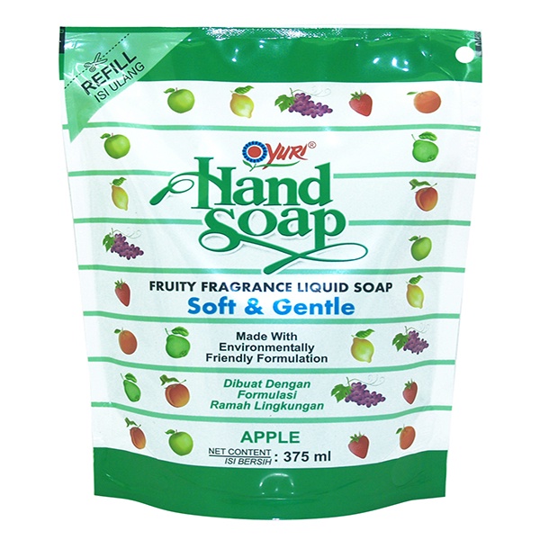 Jual YURI HAND SOAP APPLE POUCH 375 ML | Shopee Indonesia