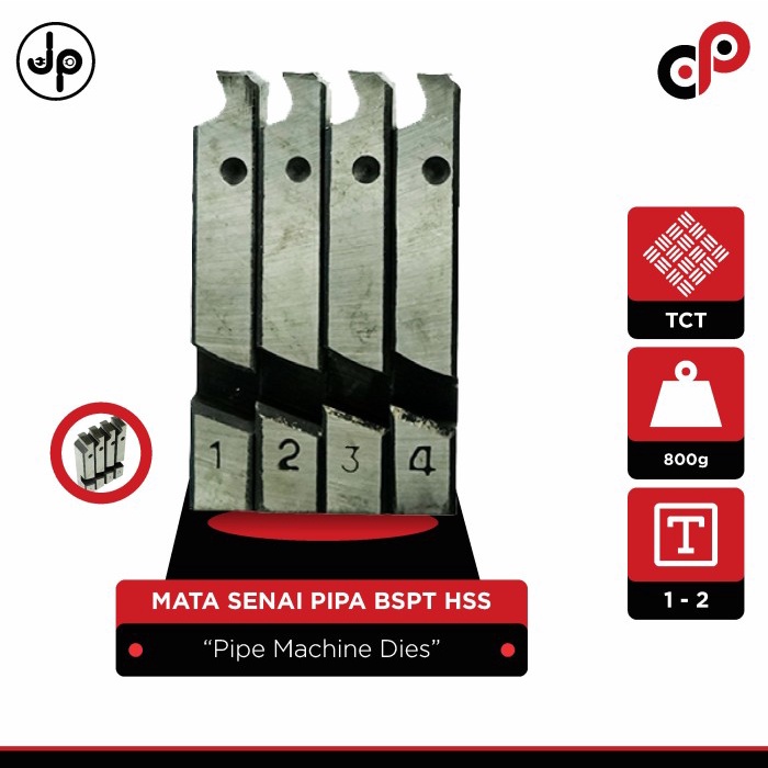 Jual Terlaris Mata Senai Pipa Ridgid Bspt Hss 1/2 - 3/4" & 1 - 2 ...