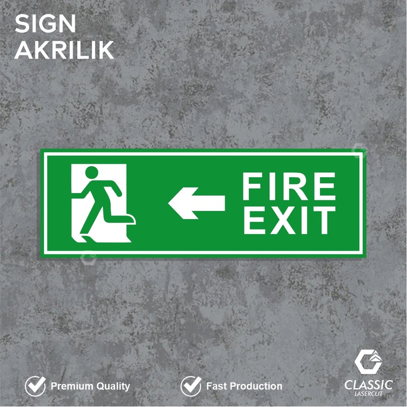 Jual Safety Sign Board Akrilik "Fire Exit - Kiri | Shopee Indonesia